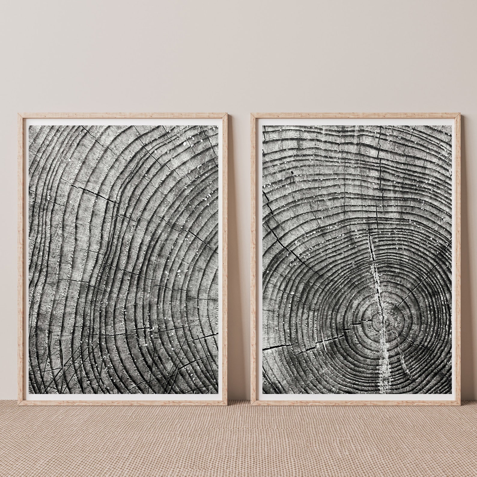 Set of 2 Tree Ring Prints Two Tree Ring Printable Home - Etsy