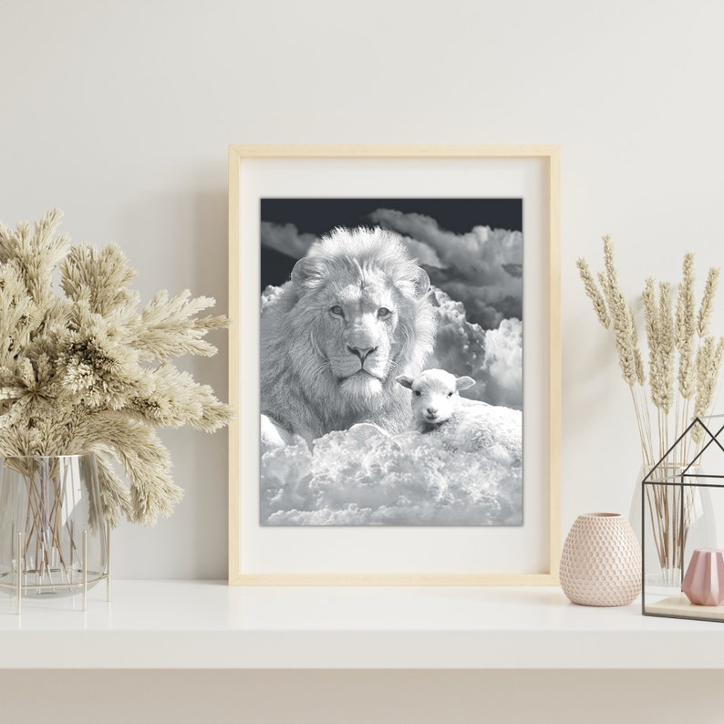 Lion Printable, Lamb Printable, Lion Print, Lamb Print, Home Decor ...