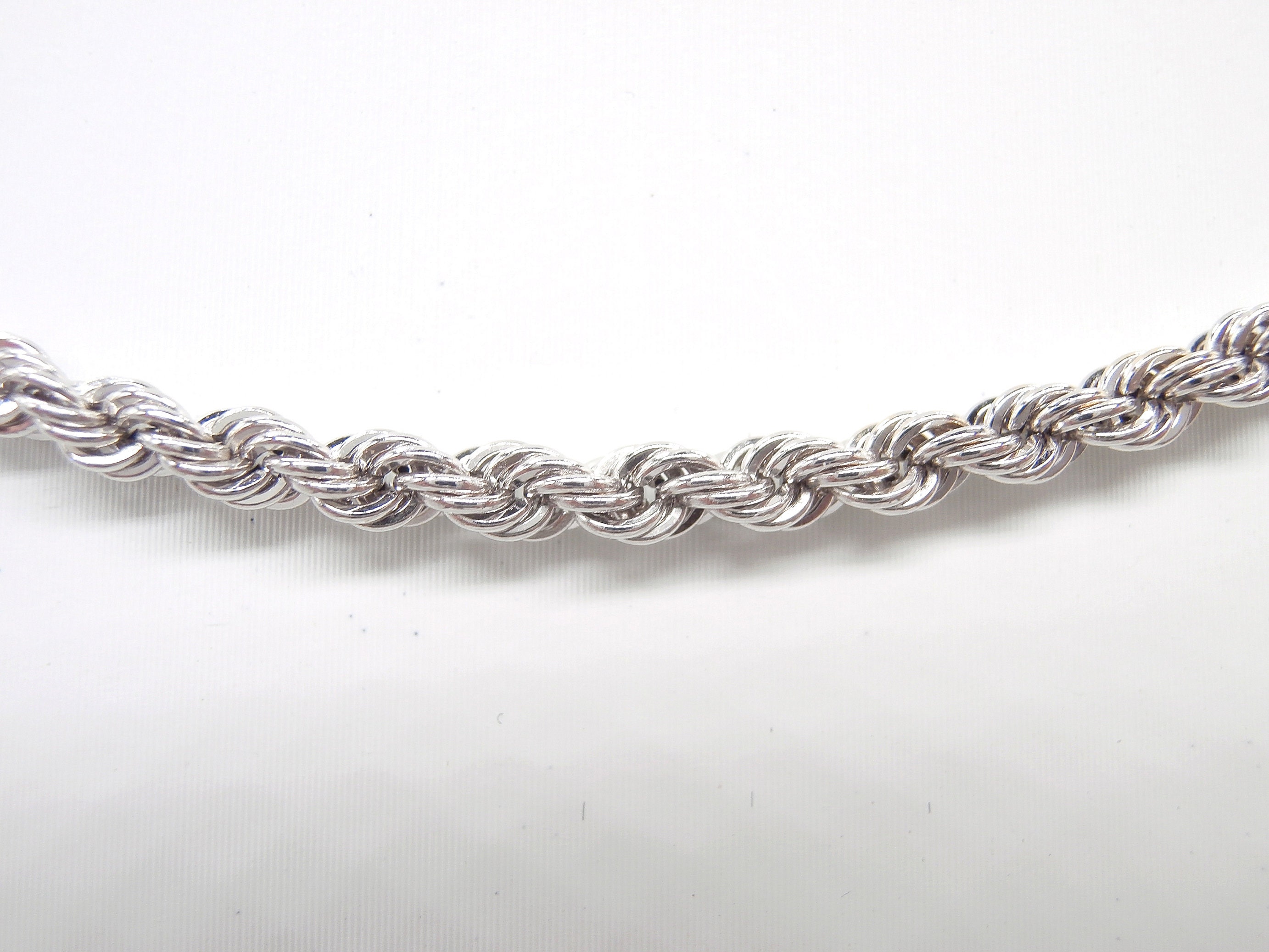 Gold Laser Rope Chain, 18k White Gold Laser Rope 2.5 Mm Necklace Wide ...