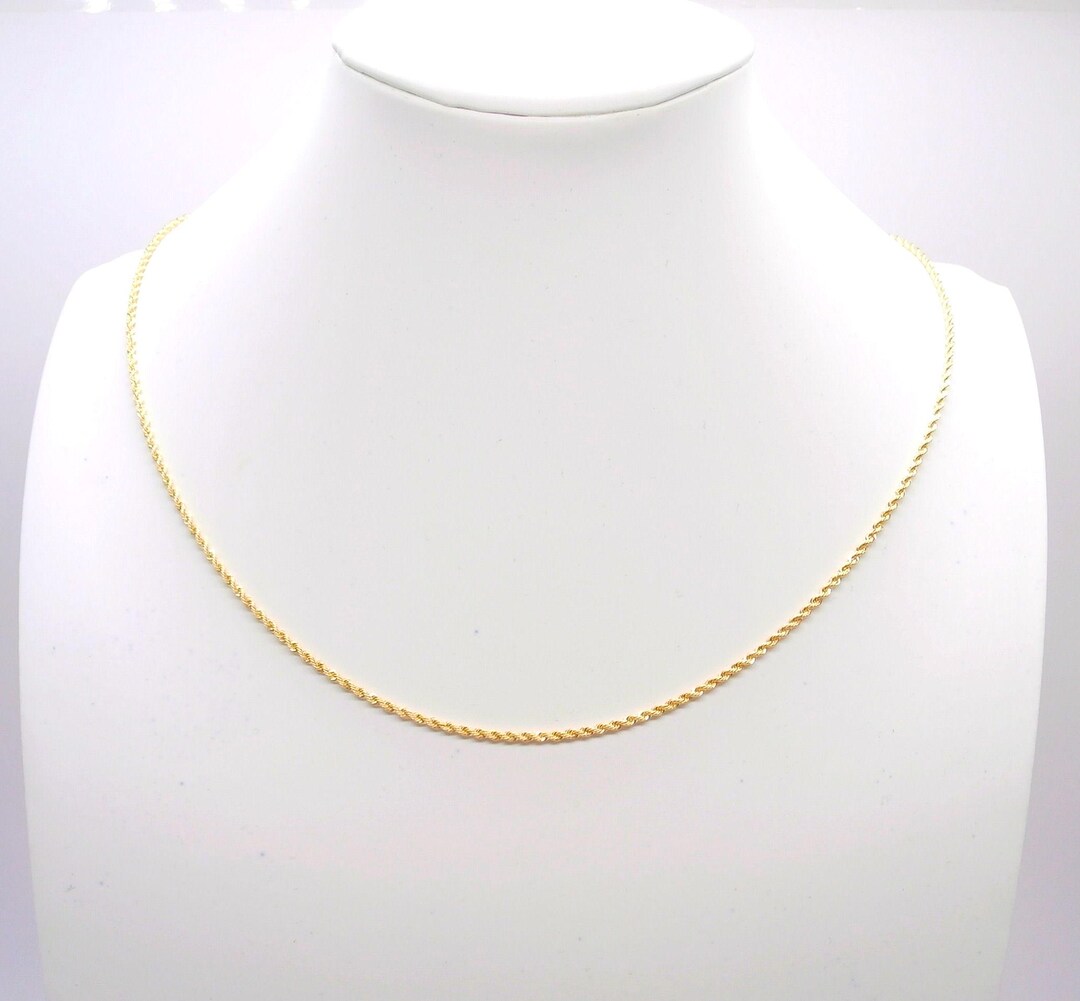 18K Gold Chain Necklace, 18K Gold Laser Cord Unisex Necklace, Gold ...