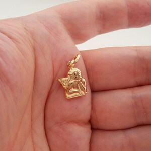 18k Gold Pendant • 18K Gold Angel Pendant • Gold Sacred Pendant With ...