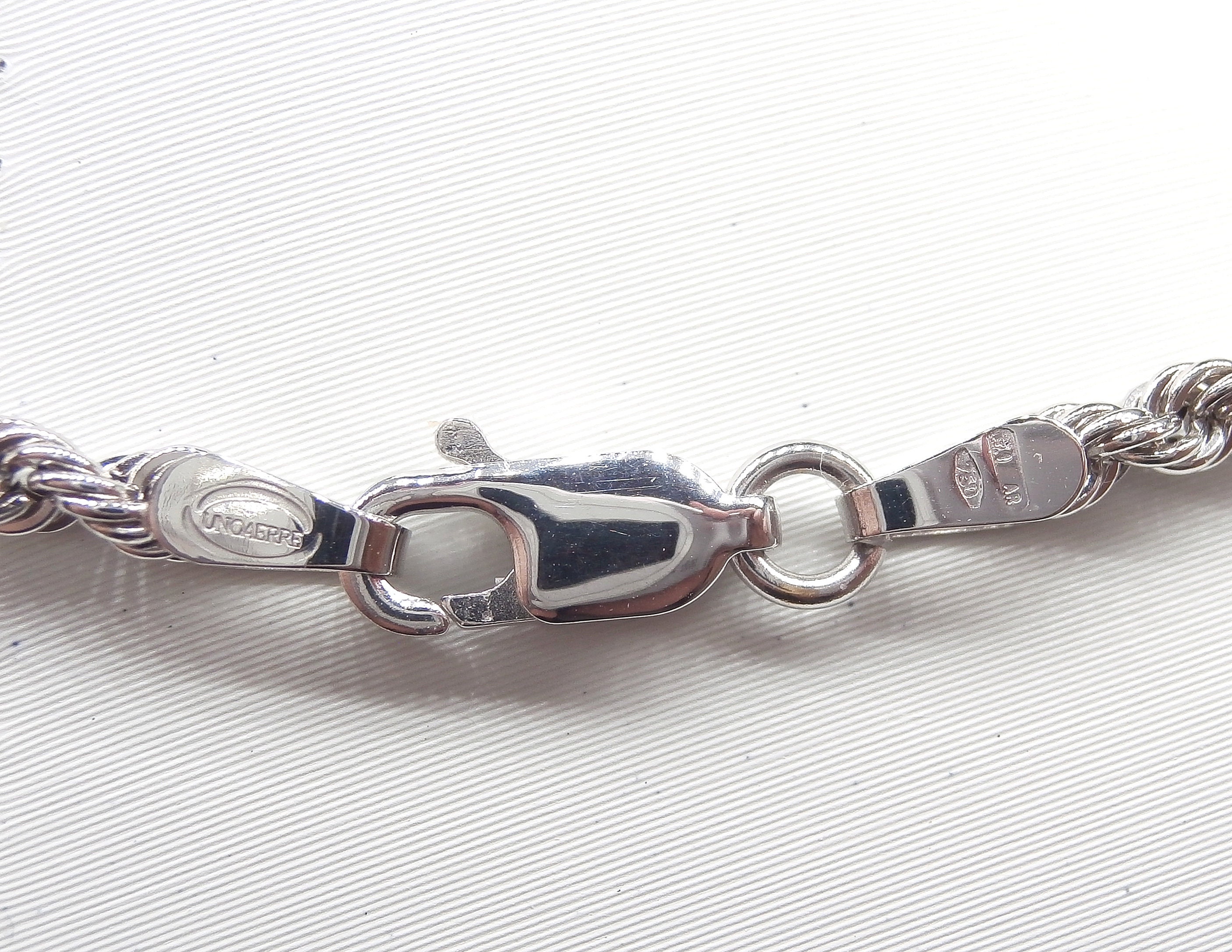 Rope Necklace Chain / Laser Rope 2.5 Mm Wide and 45 Cm Long 18K Solid ...