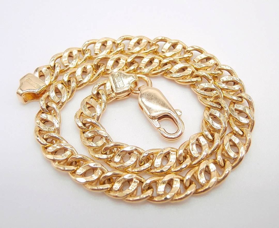 18K Gold Men Bracelet Men's Gold Bracelet 18K Gold Empty Chain Bracelet ...