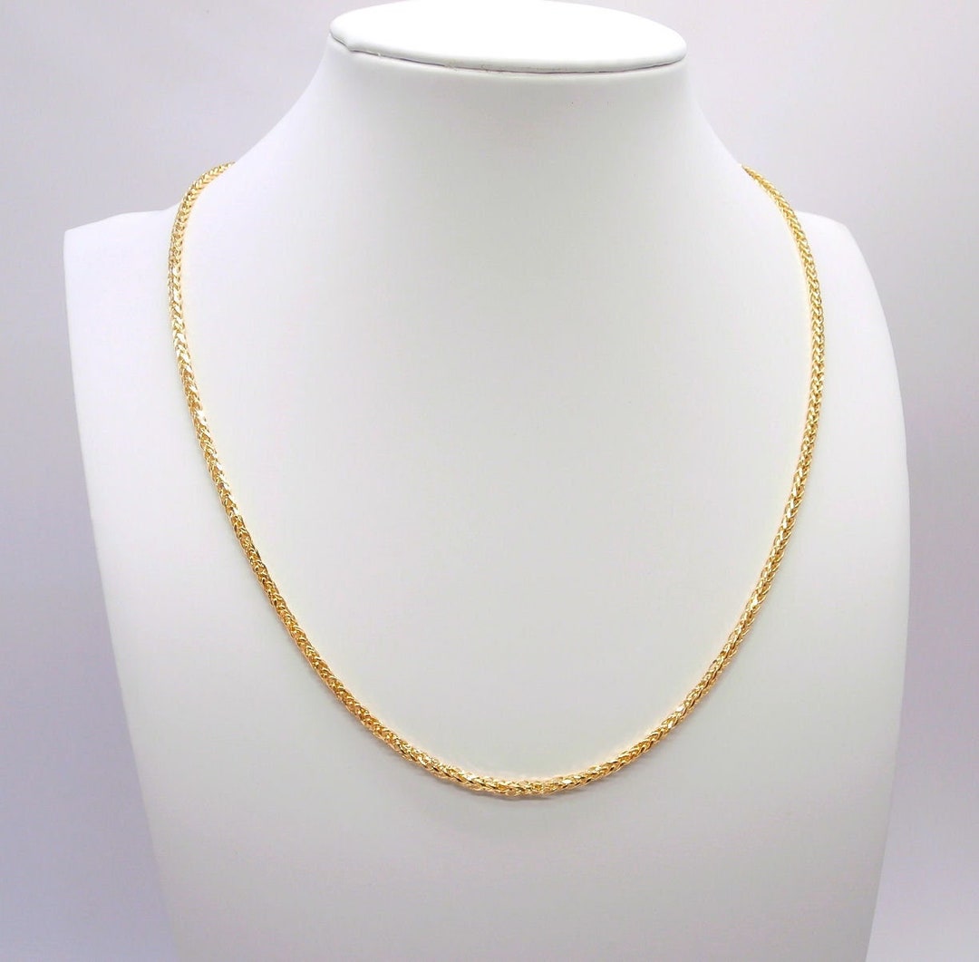 18K Gold Foxtail Chain / 20 Square Section 2.2 Mm Wide 50 Cm. Length ...