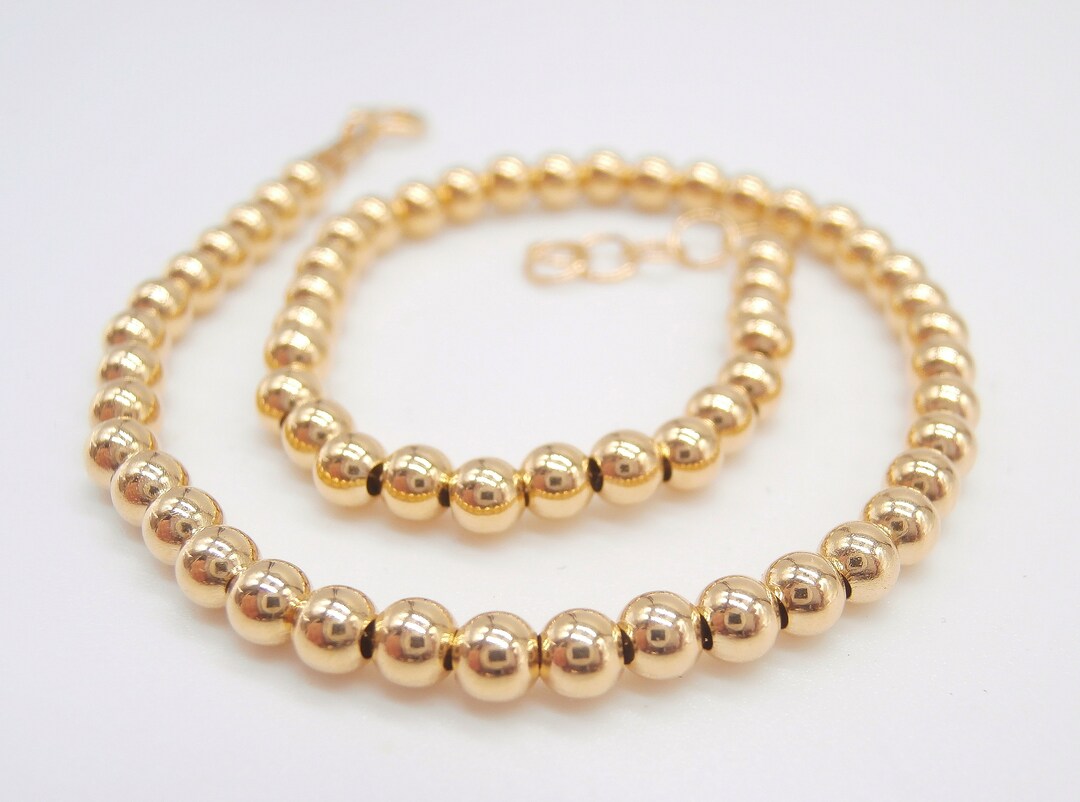 18K Yellow Gold Ball Bracelet - Sparkling Ball Bracelet - Beautiful ...