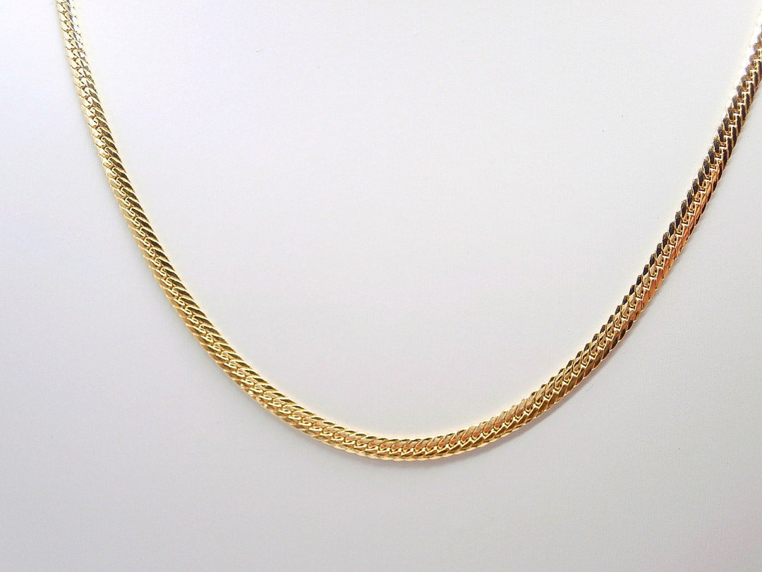 18K Gold Snake Chain / Gold Choker / Gold Necklace / Gold Flat Cobra ...