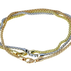 18k Gold Triptych Bracelet Composed of Three Tubular Bracelets of ...