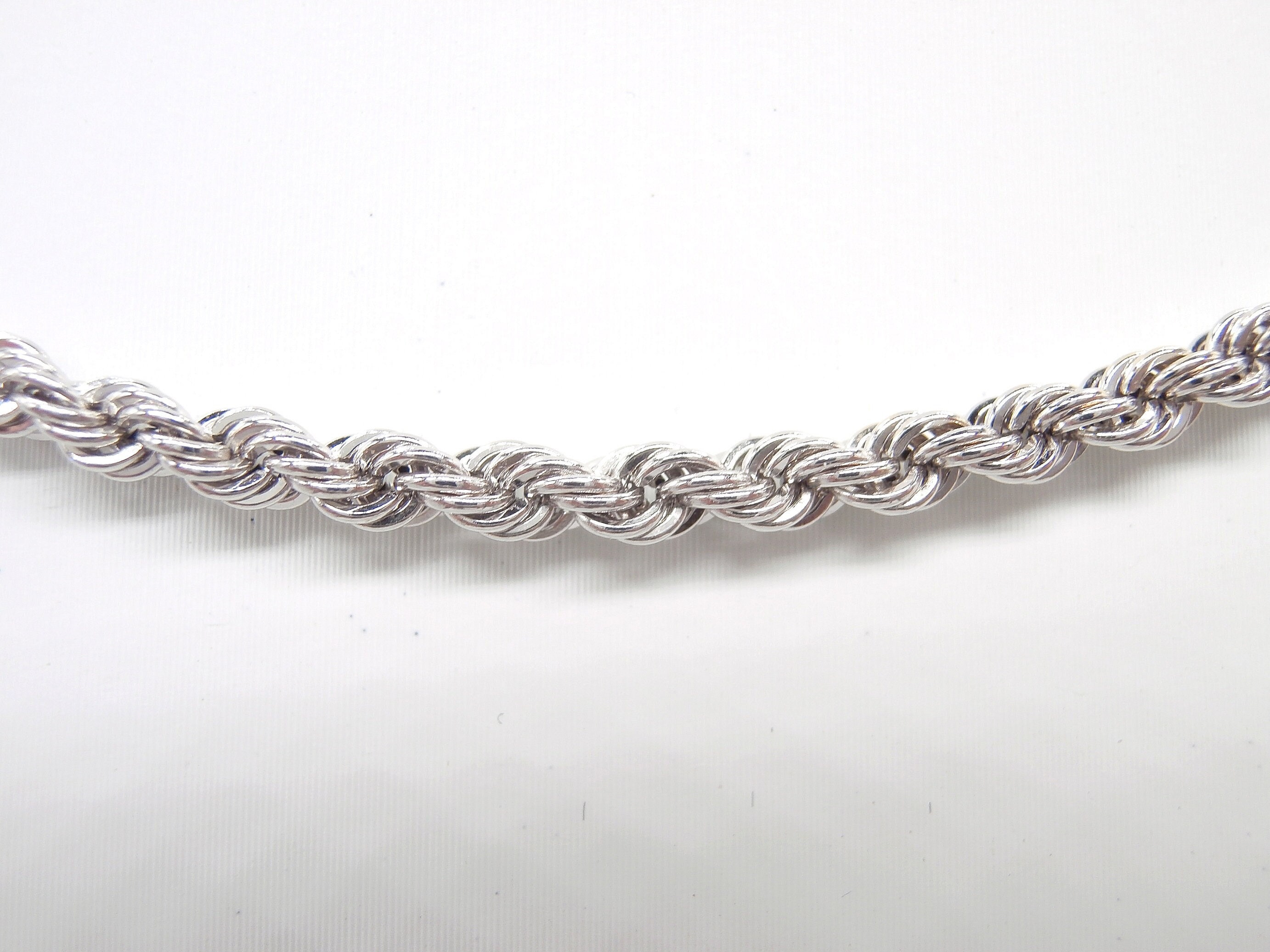 Gold Chain 18K White Gold Third Measure Laser Rope Wide 2.5 Mm Necklace ...