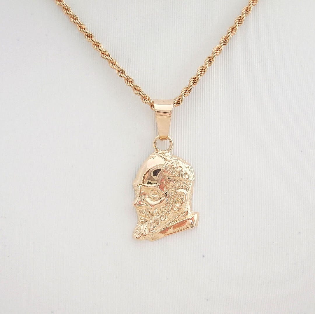 18K Solid Gold Sacred Padre Pio Pendant, Micro-cast, Face of Padre Pio ...