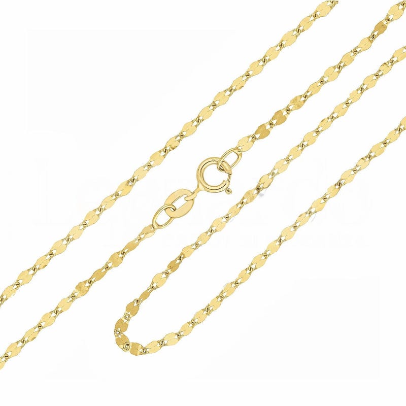 18k Solid Gold Chain - Etsy