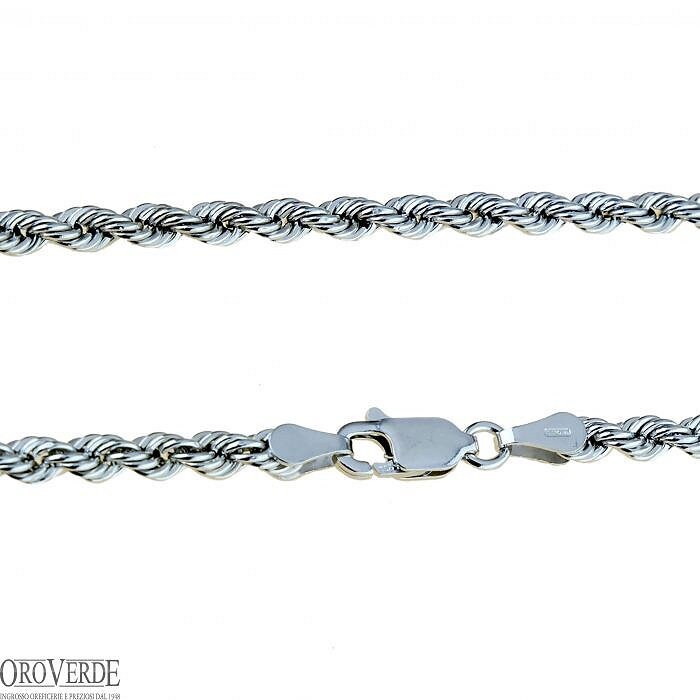 Gold Laser Rope Chain, 18k White Gold Laser Rope 2.5 Mm Necklace Wide ...