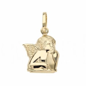 18k Gold Pendant • 18K Gold Angel Pendant • Gold Sacred Pendant With ...