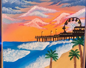 Santa Monica Pier Art | Etsy