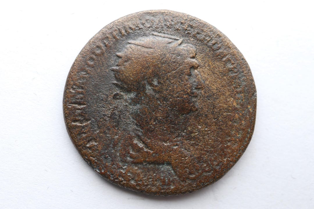 Emperor Trajan 98-117AD Dupondius Coin|large Coin|authentic Roman Coin ...