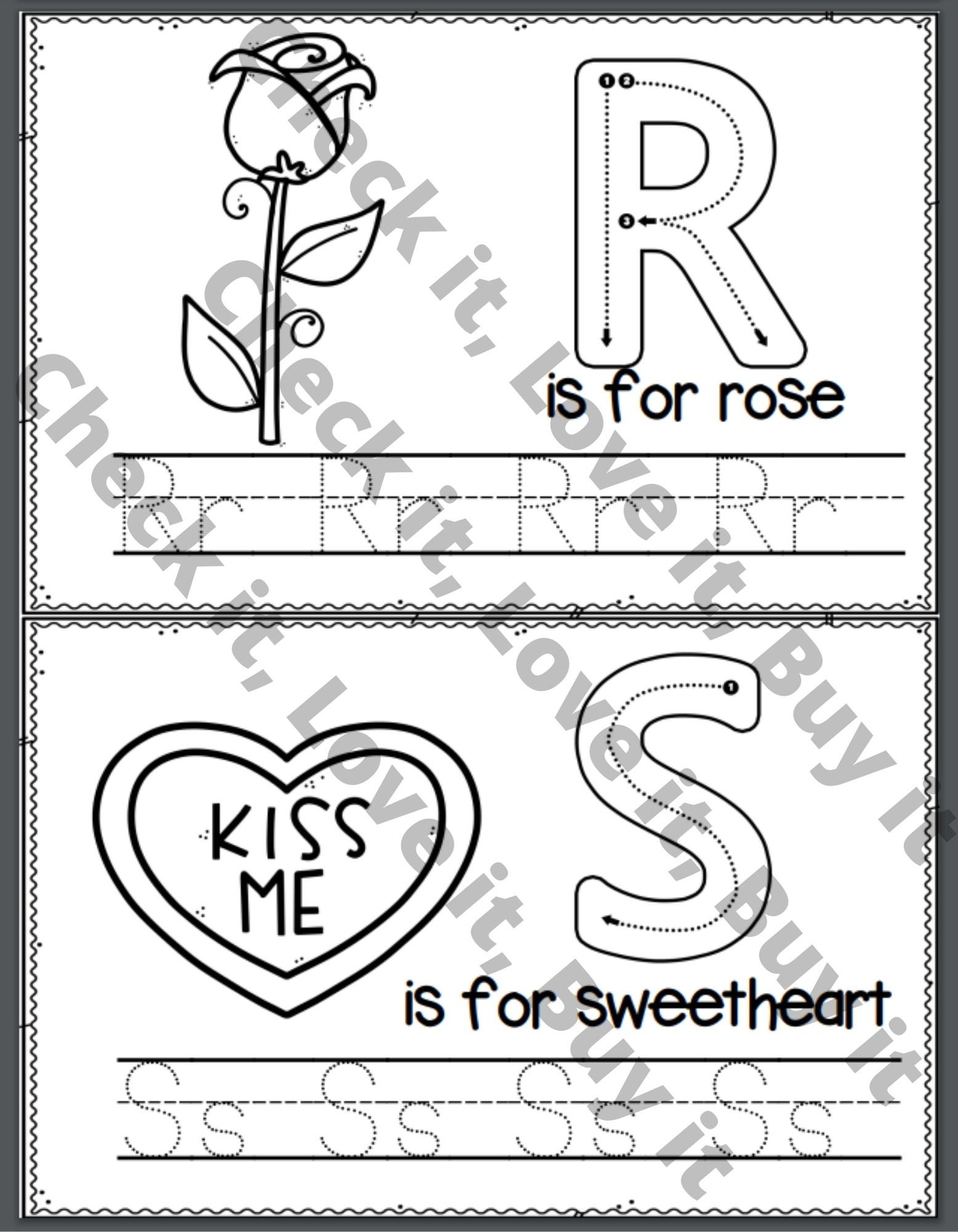 Valentines Alphabet Workbook for Kids - Digital Download - Etsy