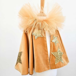 Circus Lion Star Capelet in Cotton Velvet With Gold Stars - Etsy