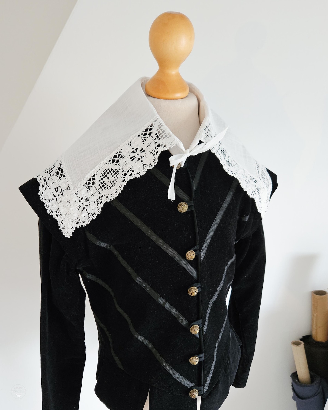 Falling Band Renaissance Lace Edged Collar in Pure Cotton - Etsy