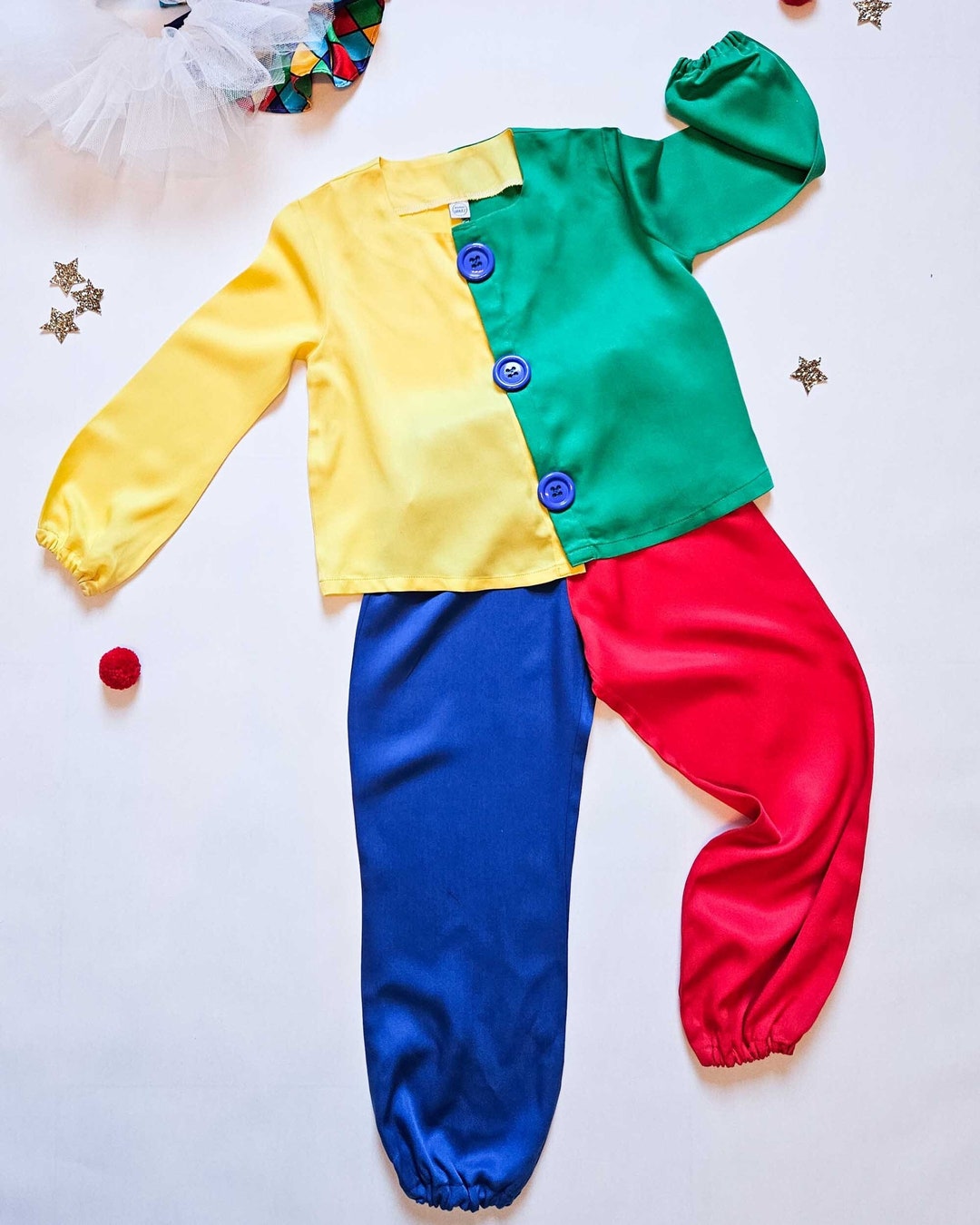 Colourful Clown Costume in Ecofriendly Tencel - SUIT ONLY - Etsy