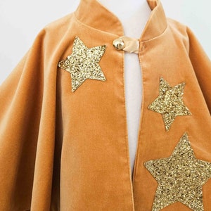 Circus Lion Star Capelet in Cotton Velvet With Gold Stars - Etsy