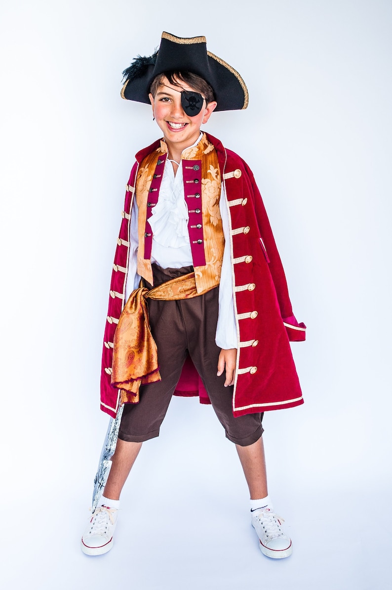 Captain Hook Red Velvet Pirate Coat - Etsy