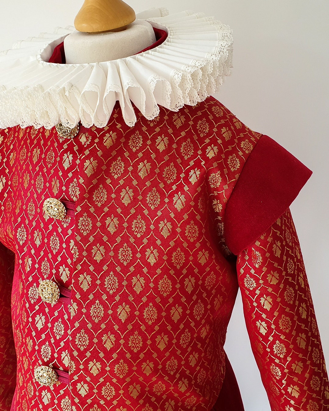 Elizabethan Tudor Neck Ruff in Pure Cotton With Lace Edging - Etsy