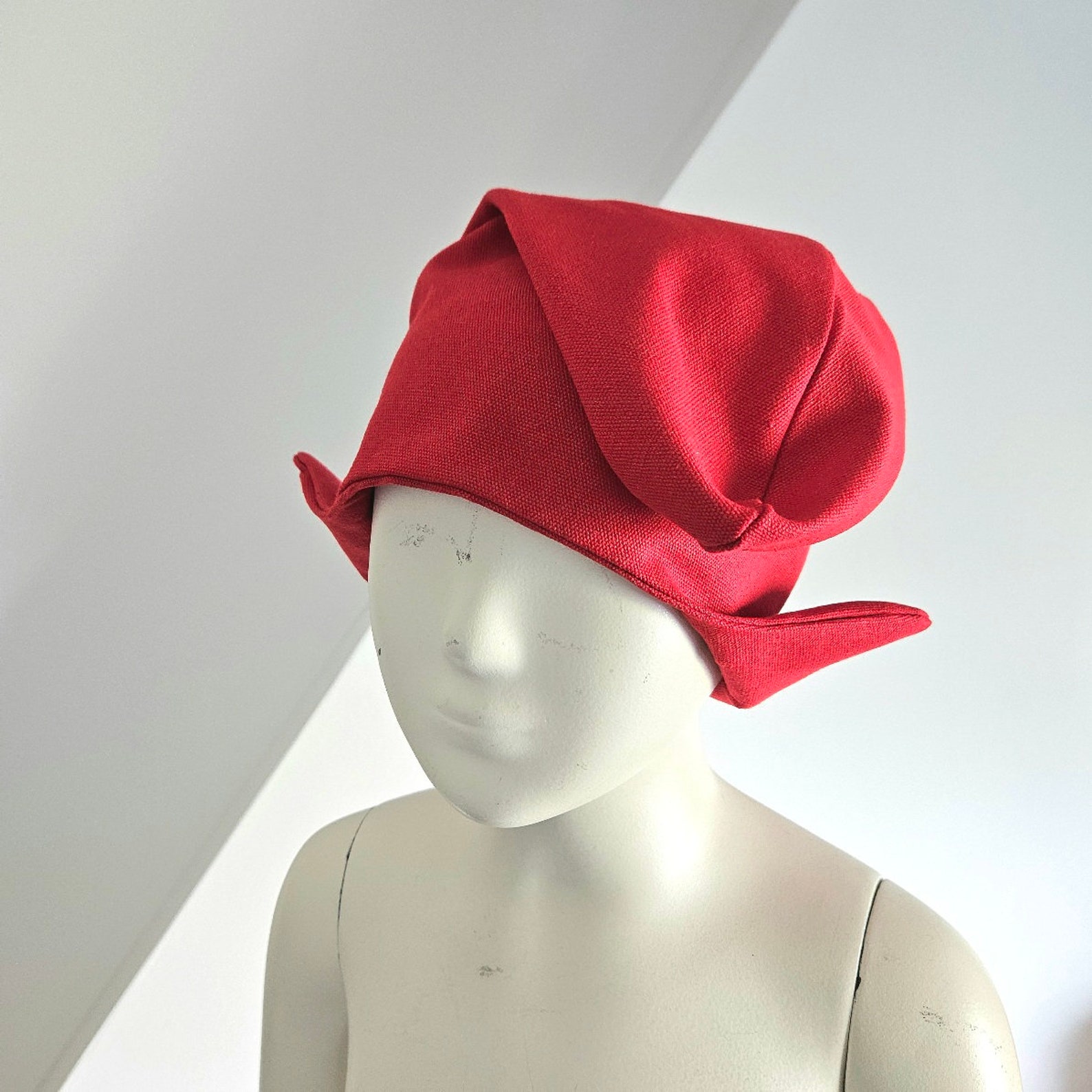 Gnome Hat - Phrygian Cap in Red Pure Cotton Canvas - Etsy