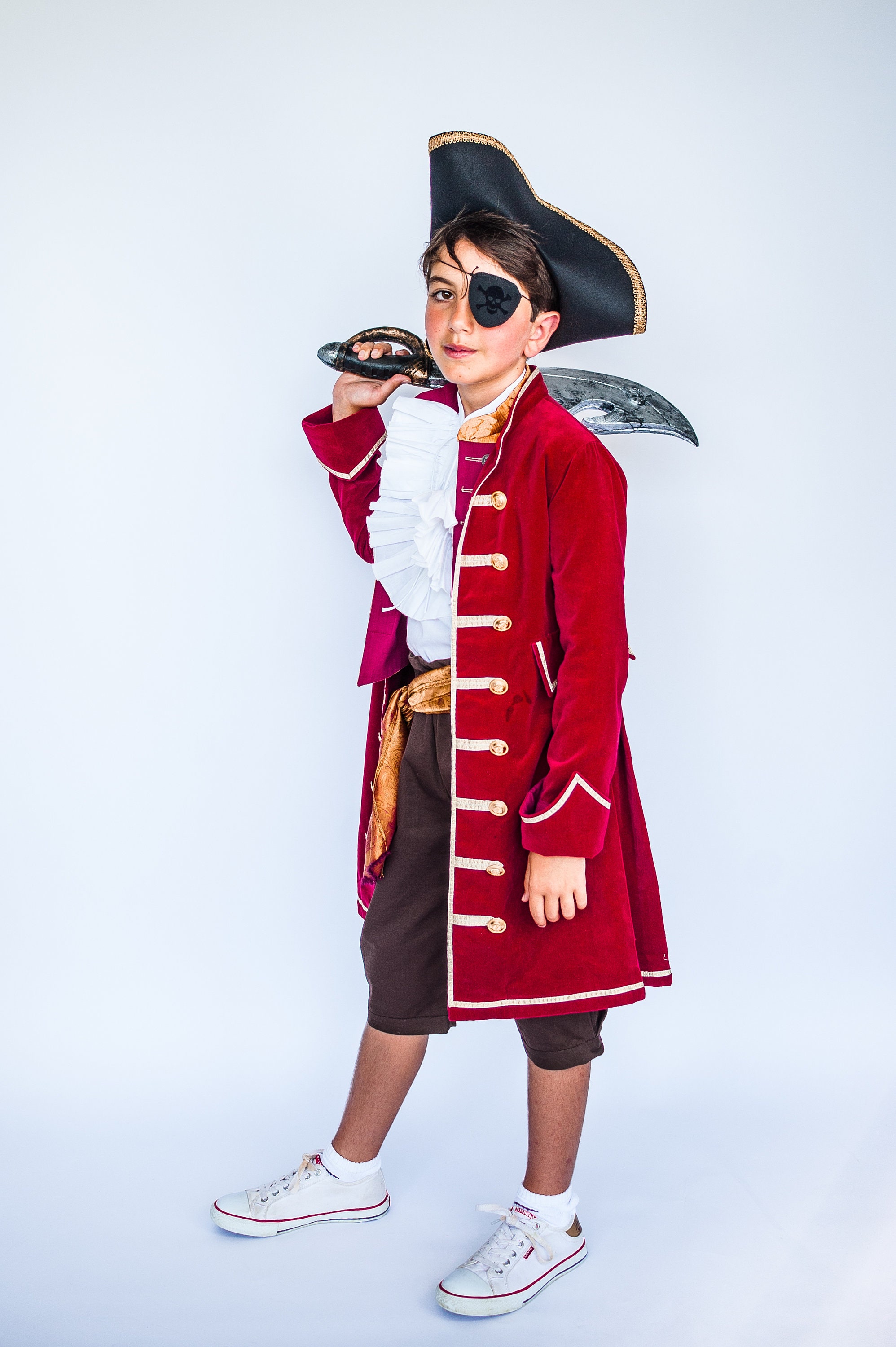 Captain Hook Red Velvet Pirate Coat - Etsy