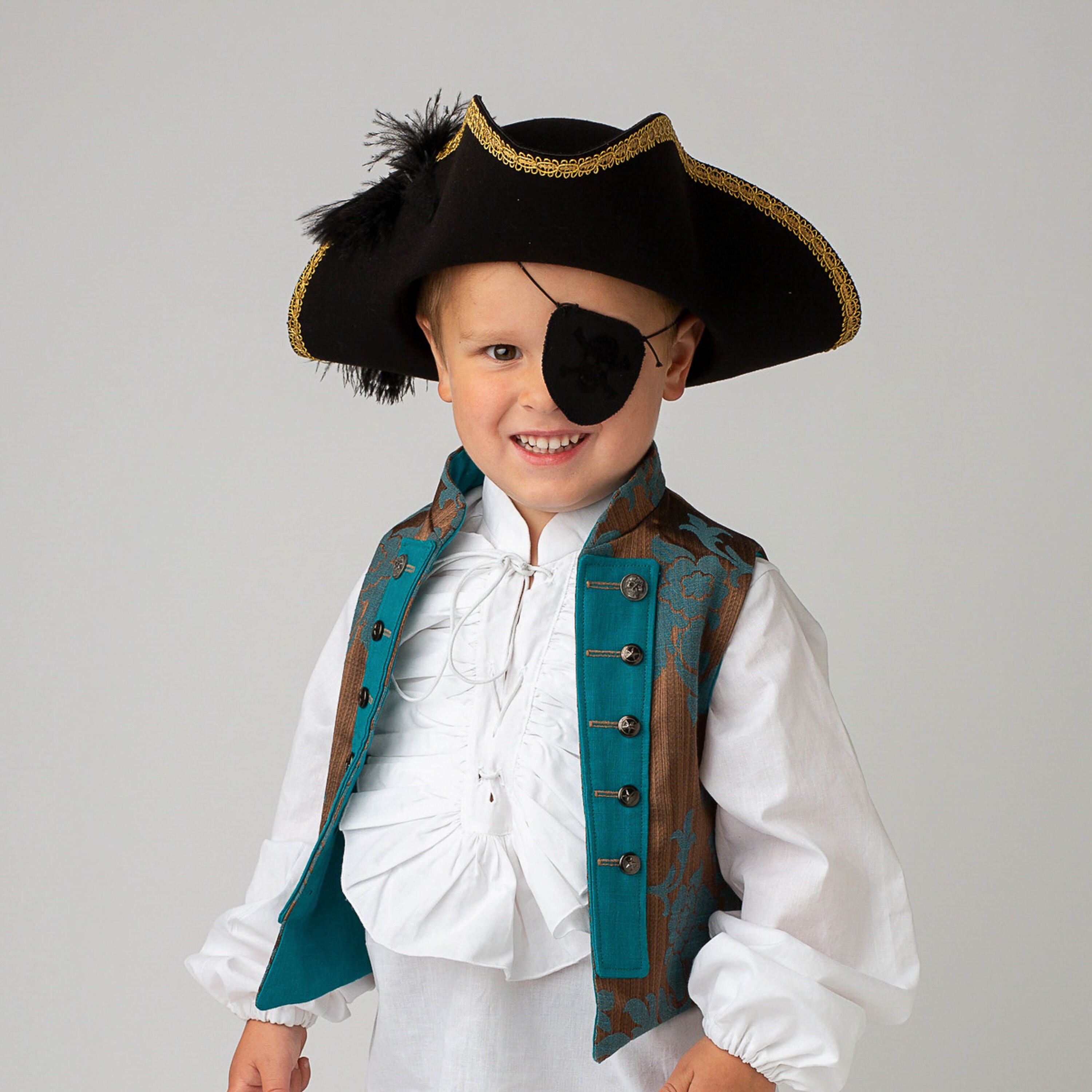 Black Tricorn Pirate Hat Wool Felt Kids Hat Captain Hook's Hat - Etsy