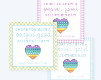 POP IT VALENTINE'S Day Printable Tag Poppin' - Etsy