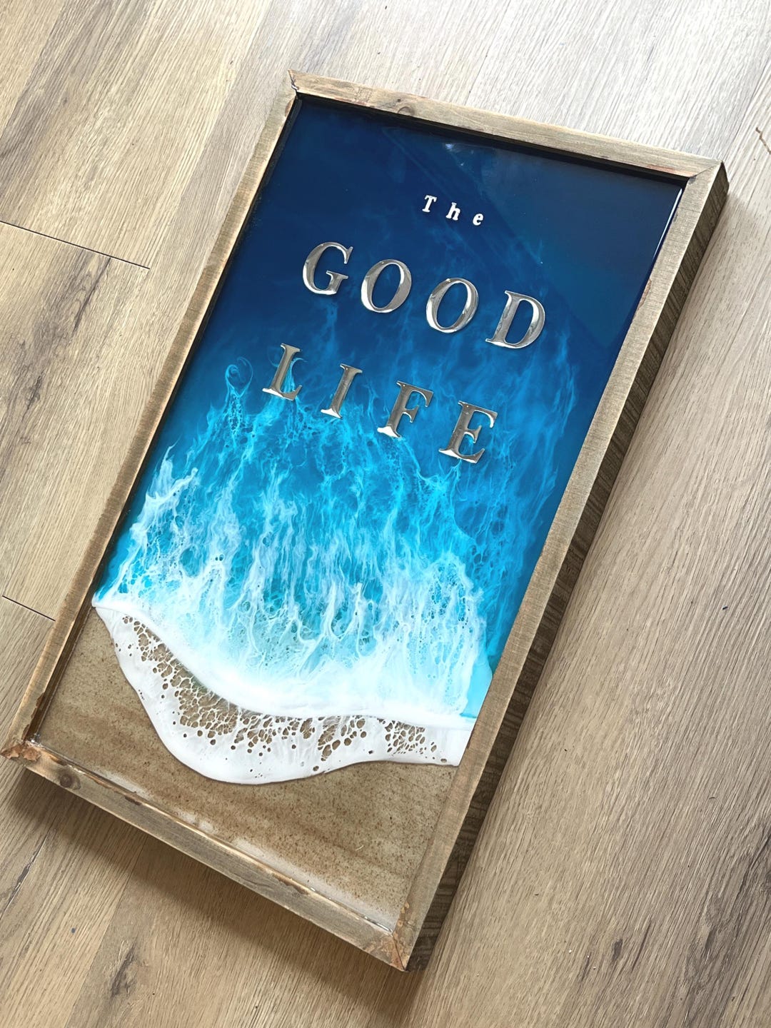 The Good Life Handmade Painted Ocean Resin Epoxy Framed Art 11x17 - Etsy