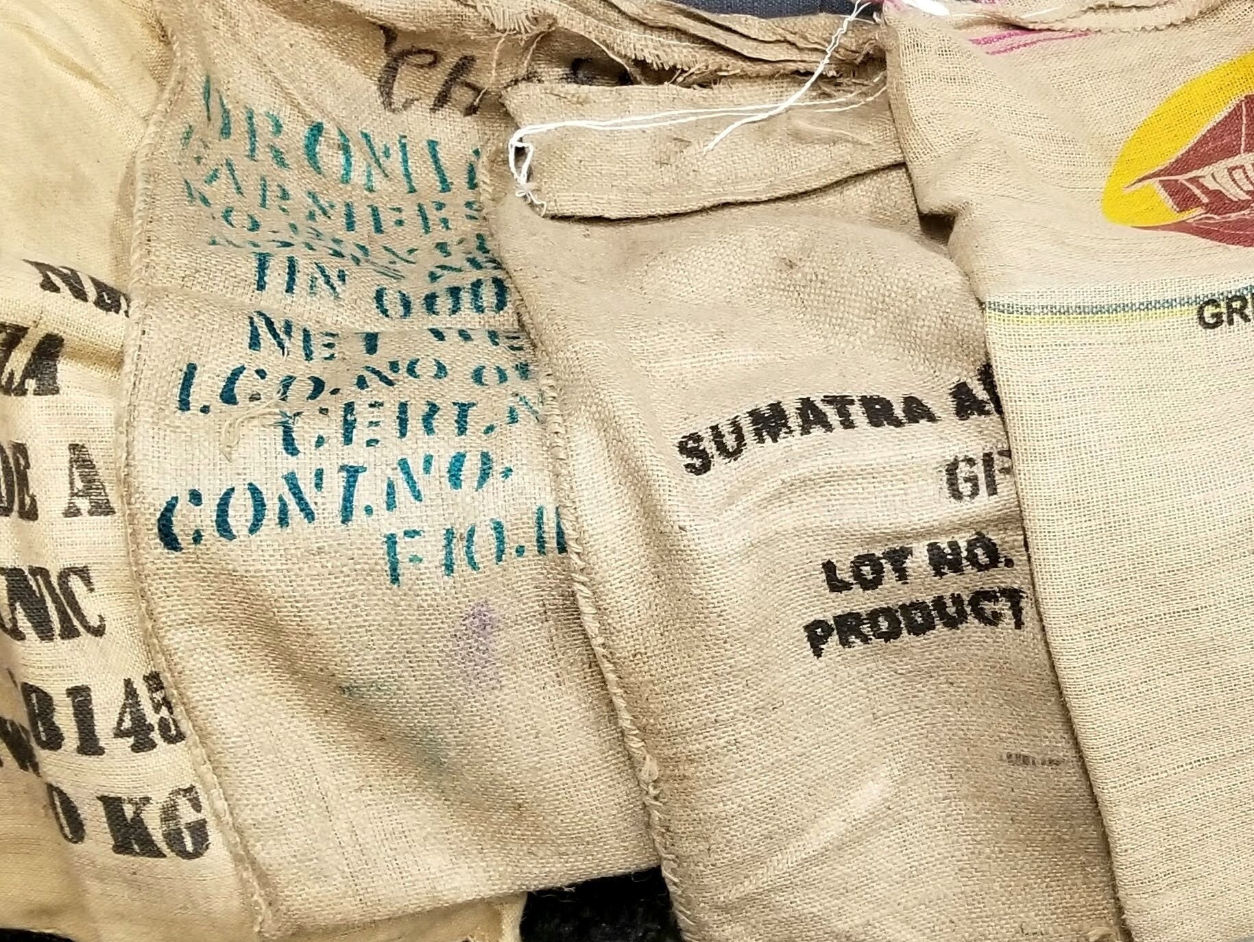 Authentic Burlap Coffee Sacks, Reclaimed Burlap, Jute Coffee Bags ...