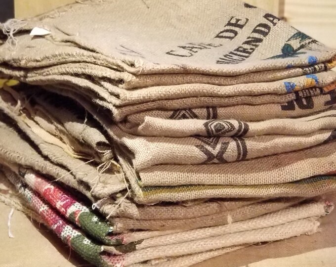 5 X Coffee Sacks, Reclaimed Burlap, Authentic Burlap Coffee Sacks, Jute ...