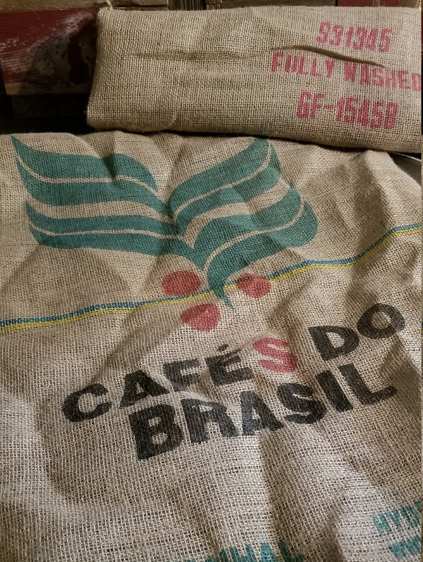 Authentic Burlap Coffee Sacks, Reclaimed Burlap, Jute Coffee Bags ...