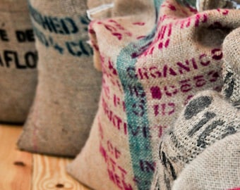 5 X Coffee Sacks, Reclaimed Burlap, Authentic Burlap Coffee Sacks, Jute ...