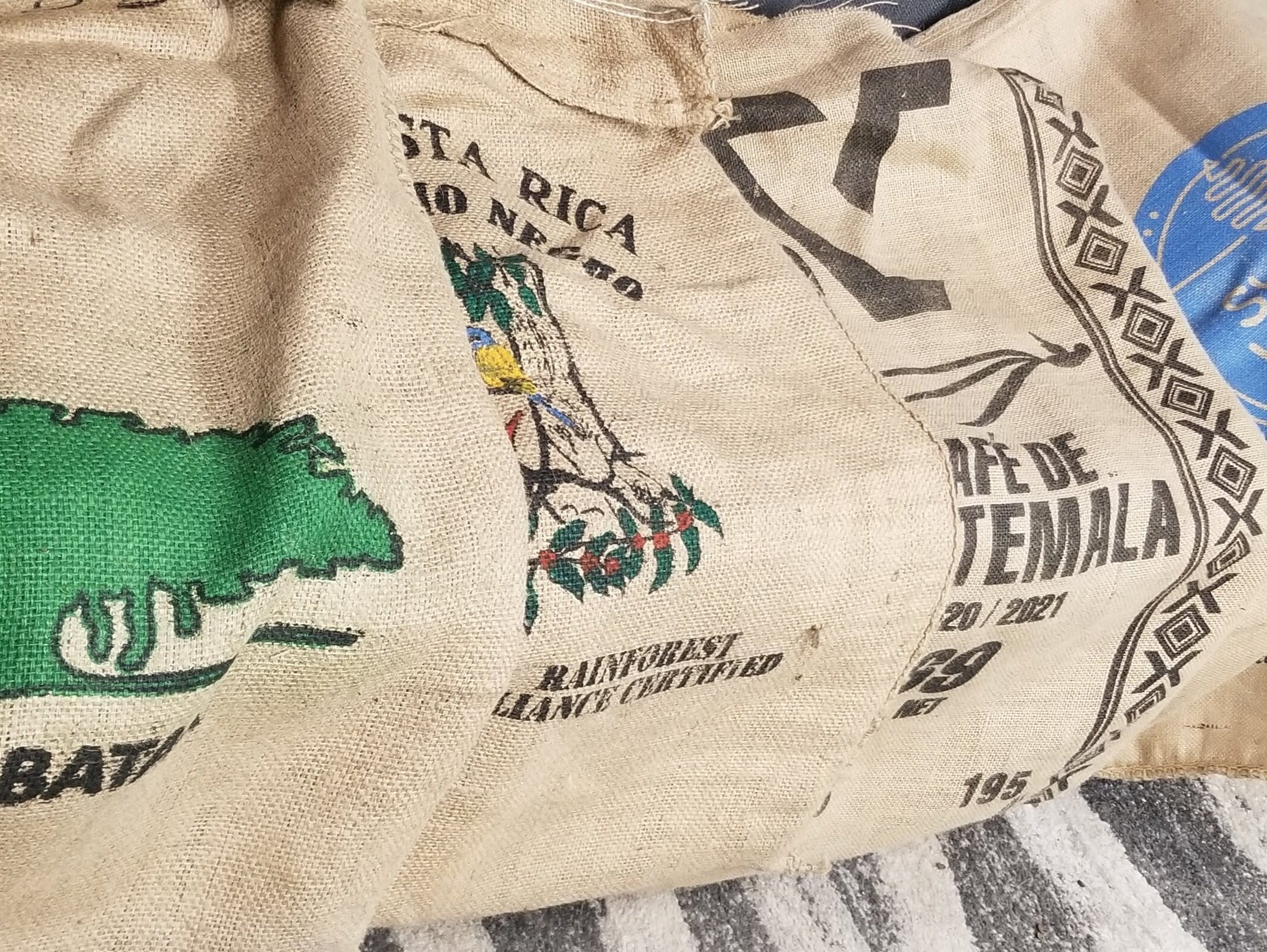 Authentic Burlap Coffee Sacks, Reclaimed Burlap, Jute Coffee Bags ...