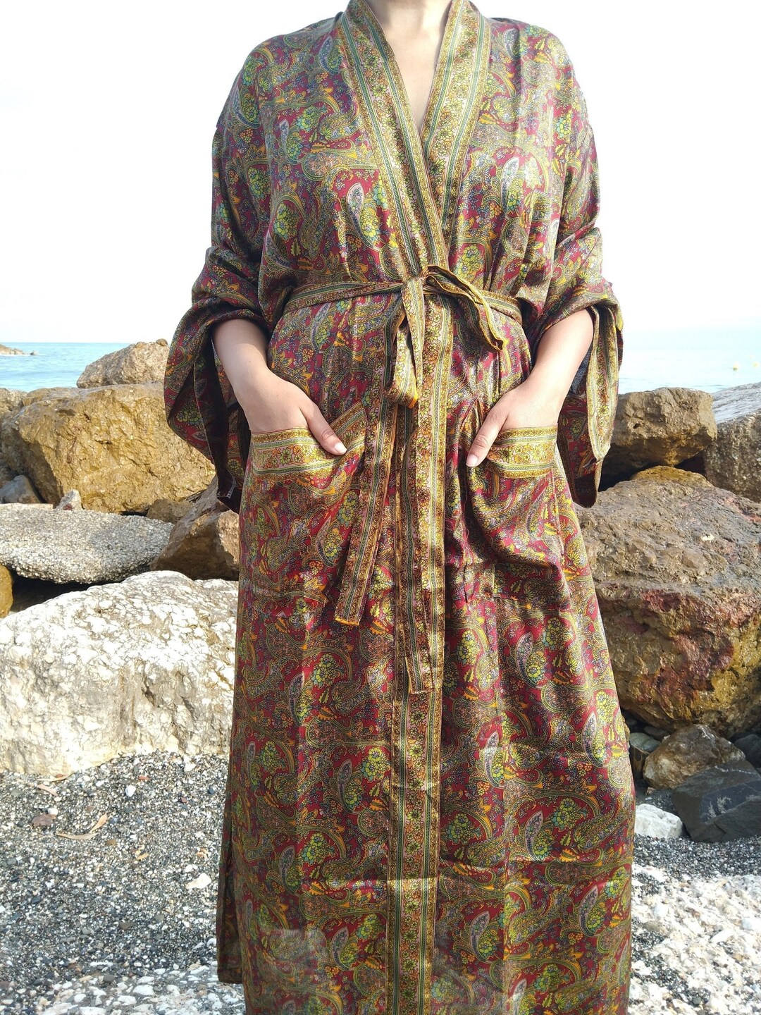 Unisex Luxury Silk Robe,silk Kimono,resort Wear,loungewear,silk Blend ...