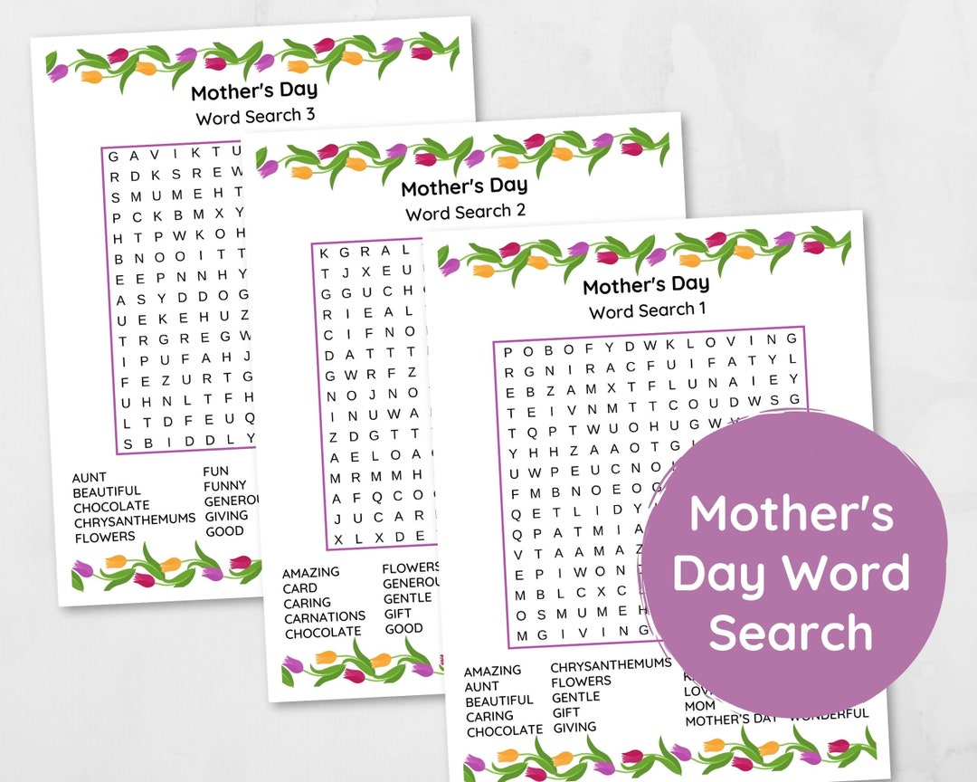 Mothers Day 7 Games Bundle Printable PDF in A4 and 8.5x11 - Etsy