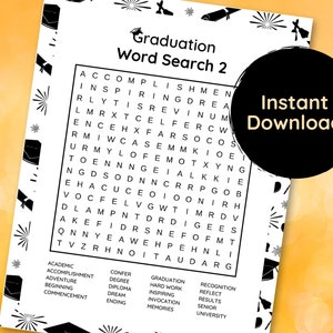 Graduation Word Search Puzzle Game Printable PDF in A4 and US Letter - Etsy