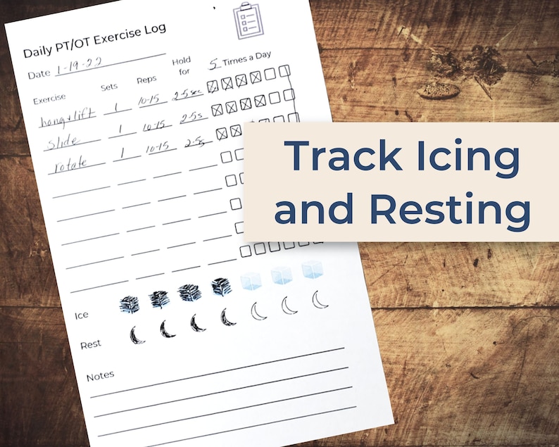 Daily Exercise Log for Physical Therapy | Editable Printable PDF - Etsy