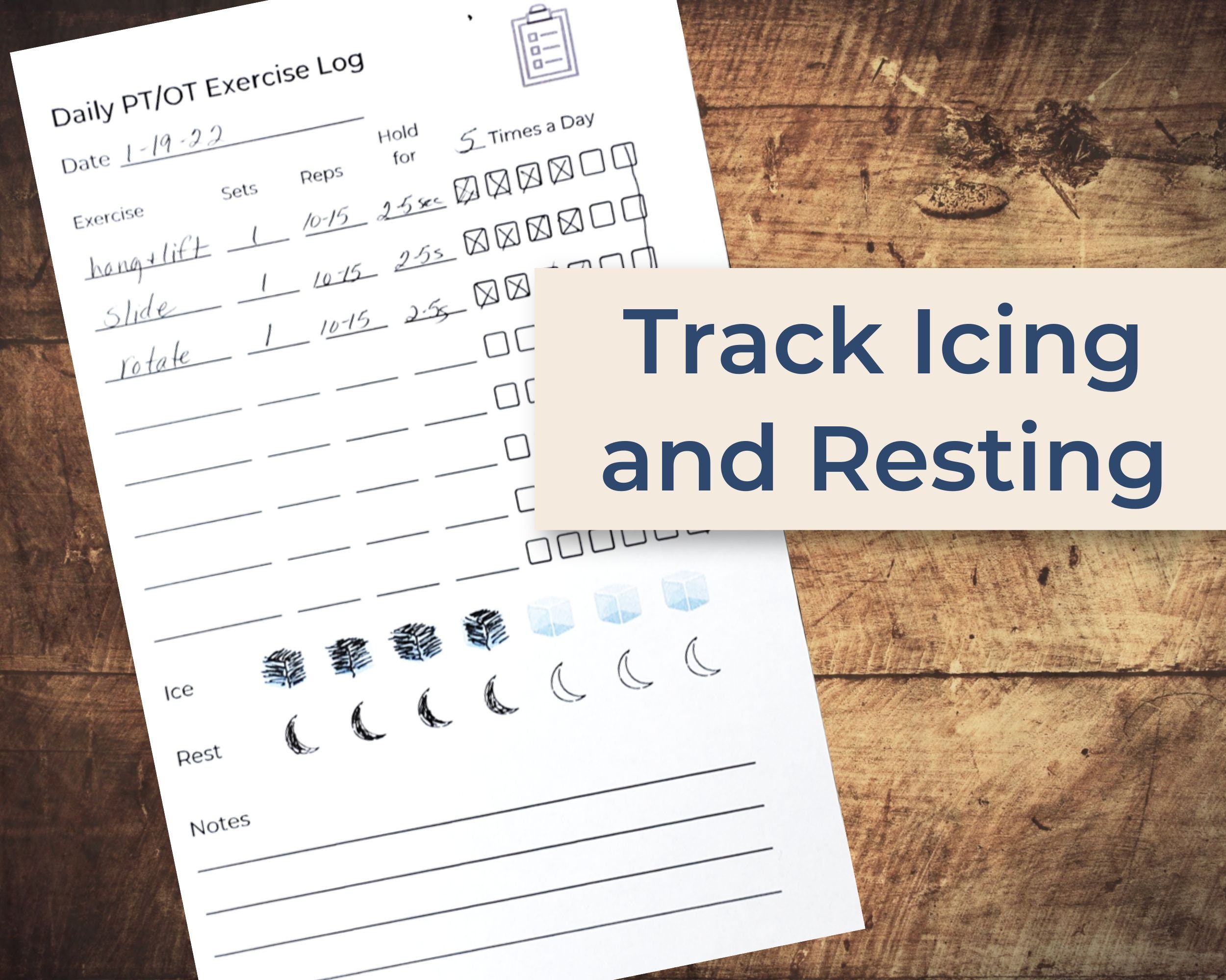 Daily Exercise Log for Physical Therapy | Editable Printable PDF - Etsy