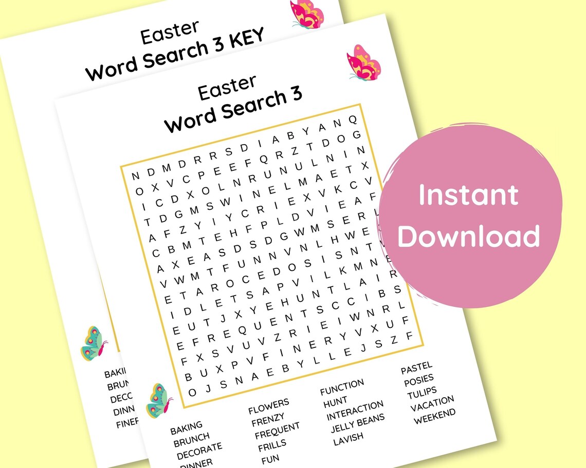 5 Large Print Easter Word Search Puzzles for Seniors, Adults, and Kids ...