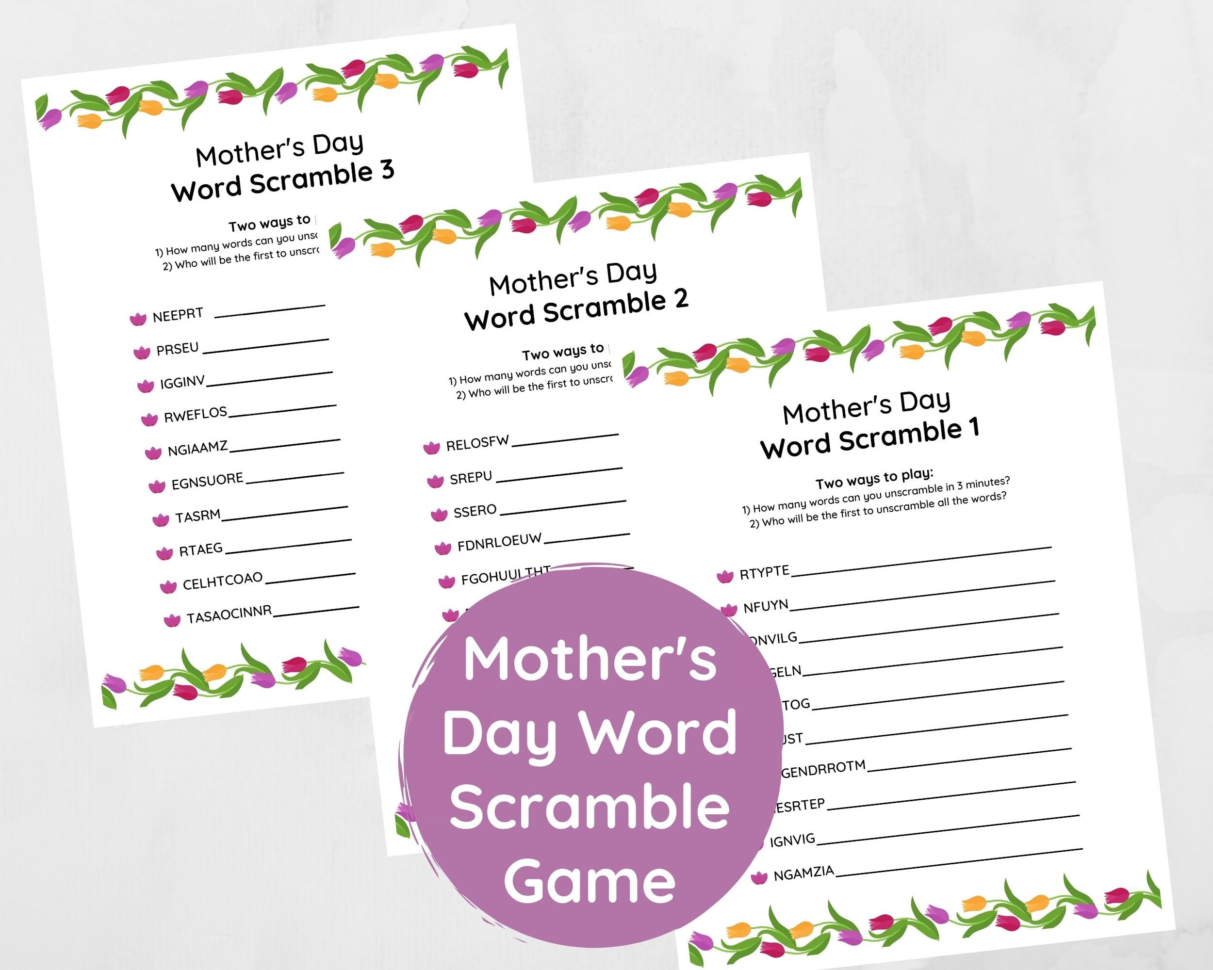 Mothers Day 8 Game and Activity Bundle Printable PDF in A4 and 8.5x11 ...
