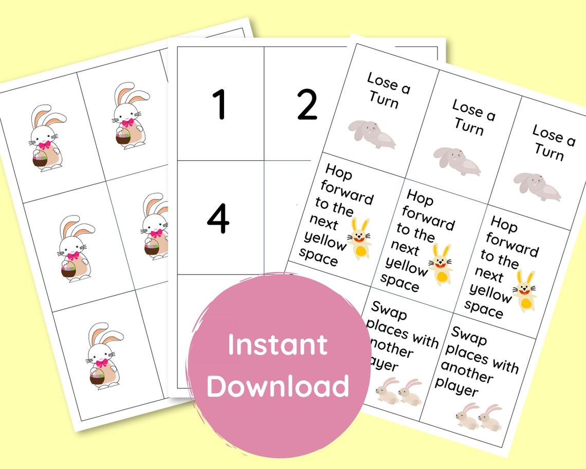 The Bunny Trail Board Game Easter Printable PDF - Etsy