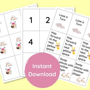 The Bunny Trail Board Game Easter Printable PDF - Etsy