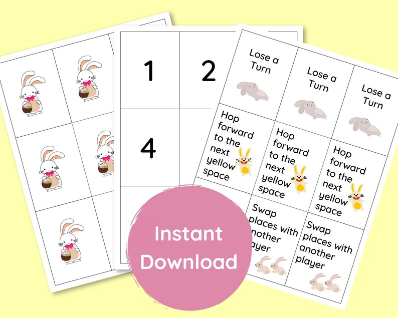 The Bunny Trail Board Game Easter Printable PDF - Etsy