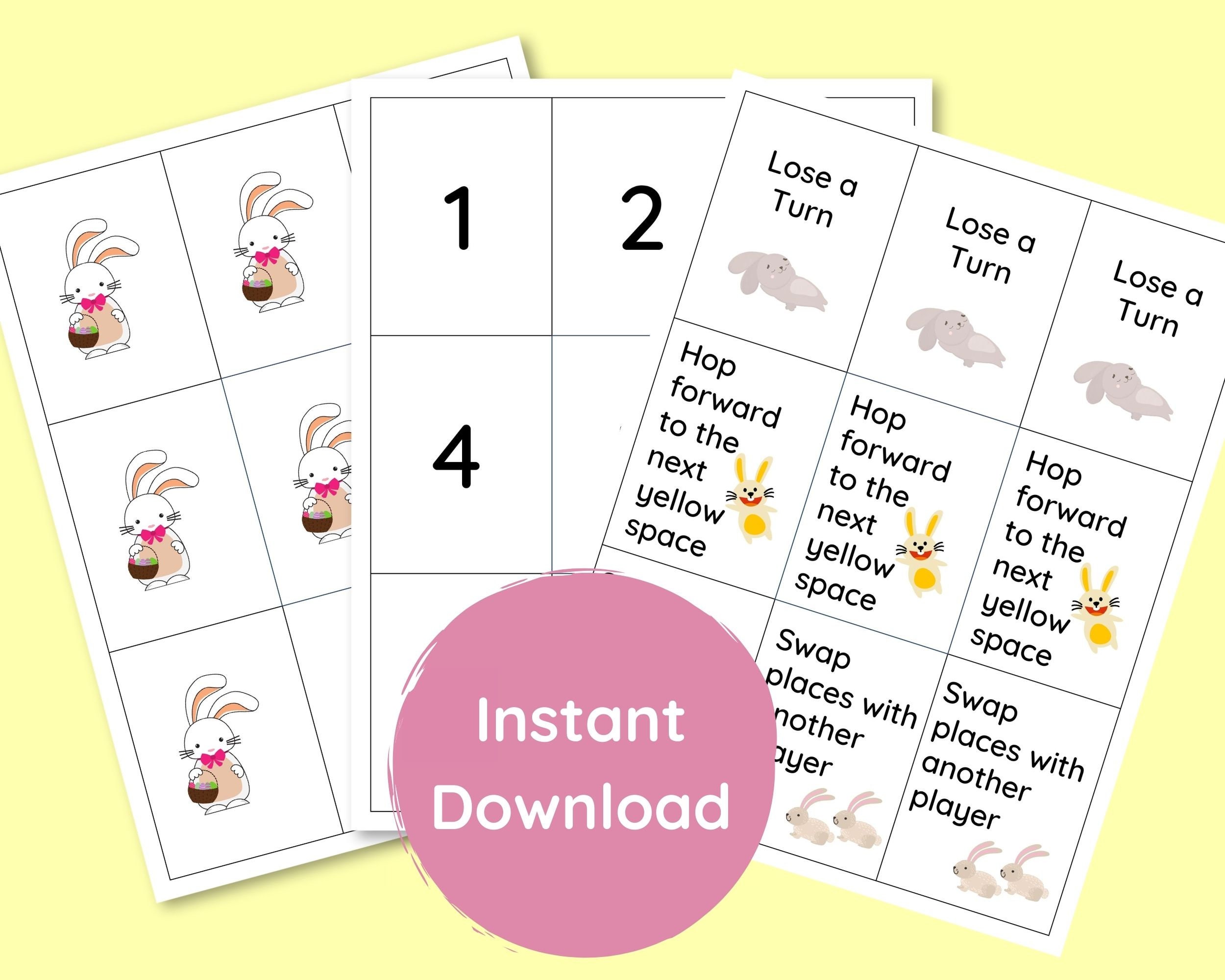 The Bunny Trail Board Game Easter Printable PDF - Etsy