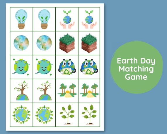 Earth Day Memory Game Printable PDF | Etsy