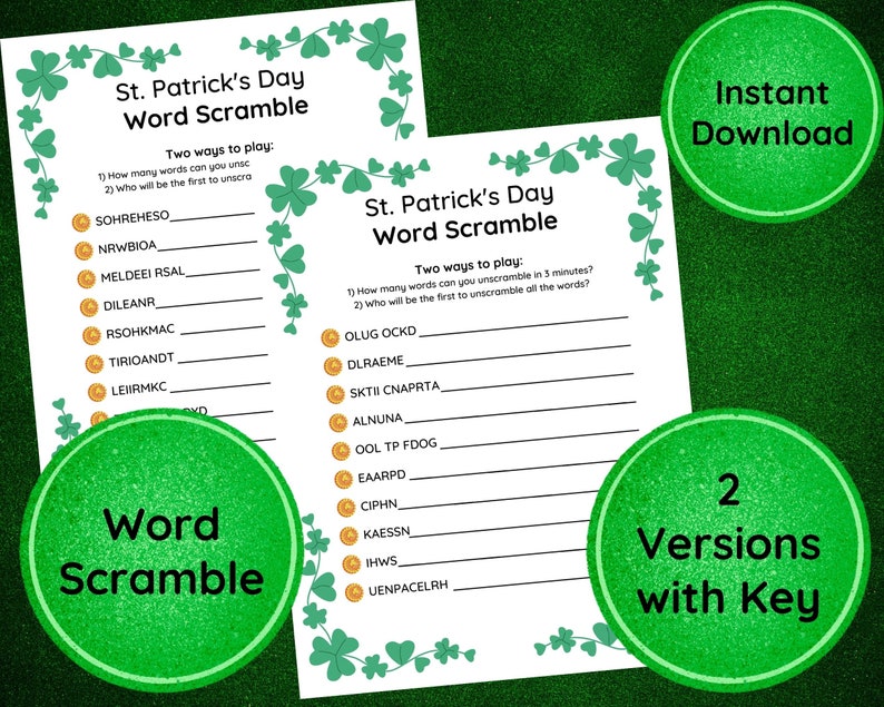 St Patricks Day Party Games Printable Activities Bundle for Kids and ...