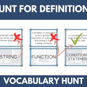 Basic Coding 1 Vocabulary Hunt - Etsy