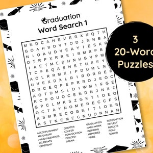 Graduation Word Search Puzzle Game Printable PDF in A4 and US Letter - Etsy